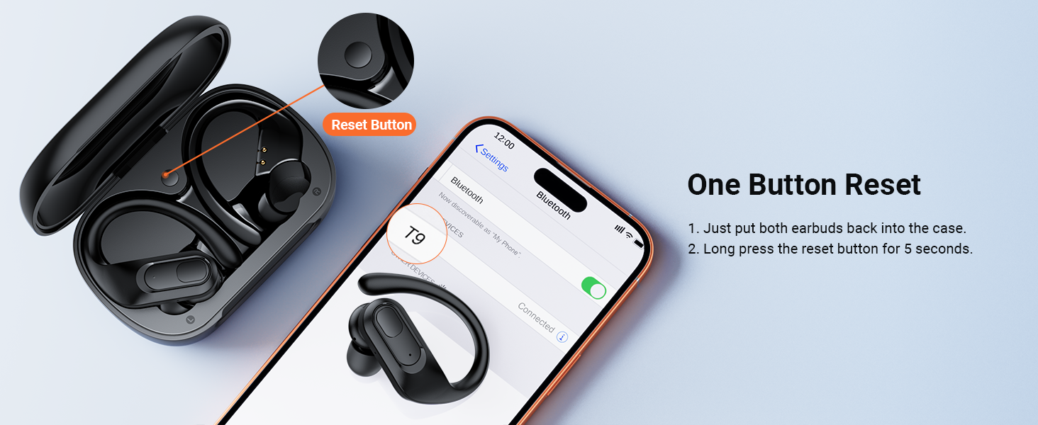 occiam Wireless Bluetooth Earbuds Sport Ear Buds Workout Headphones 96H ...